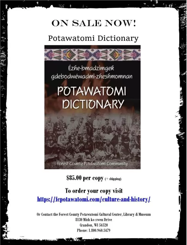 Potawatomi Dictionary - Shop Forest County Potawatomi